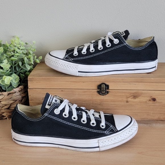 Converse | Shoes | Ctas Converse All Star Black Canvas Low Top Ox Lace Up Sneakers Shoes 7 5 ...